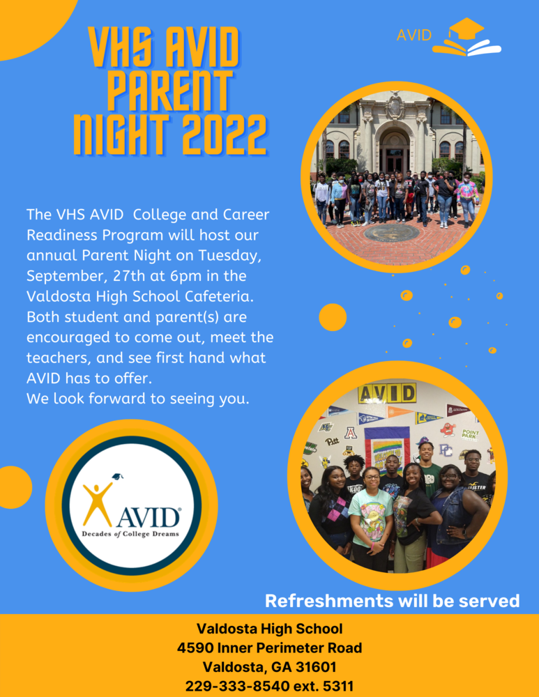 AVID Parent Night | Valdosta High School